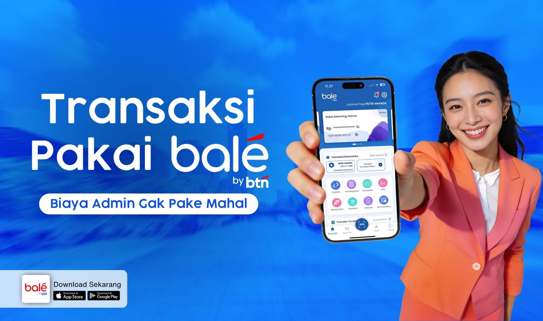 Transaksi Pakai balé by BTN, Biaya Admin Gak Pake Mahal