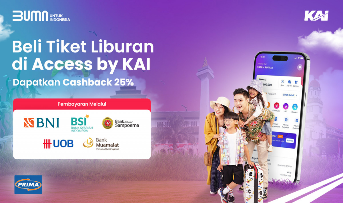 Menyambut Liburan Sekolah, KAI Hadirkan Cashback 25% Pembelian Tiket ...